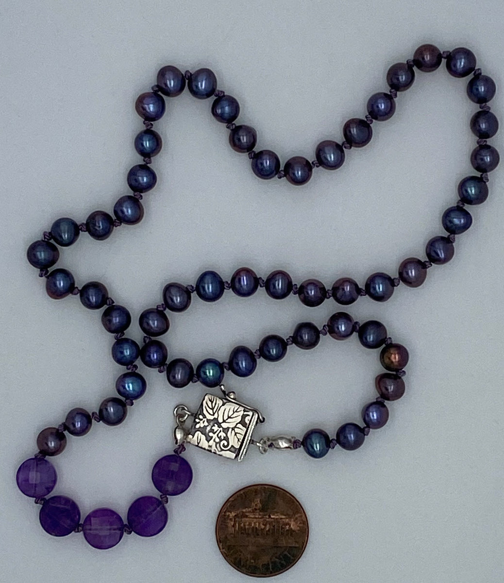 Pearl and amethyst necklace – evan knox designs